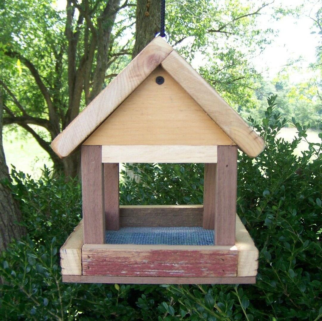 Handcrafted Wood Bird Feeder Rustic Bird Feeders